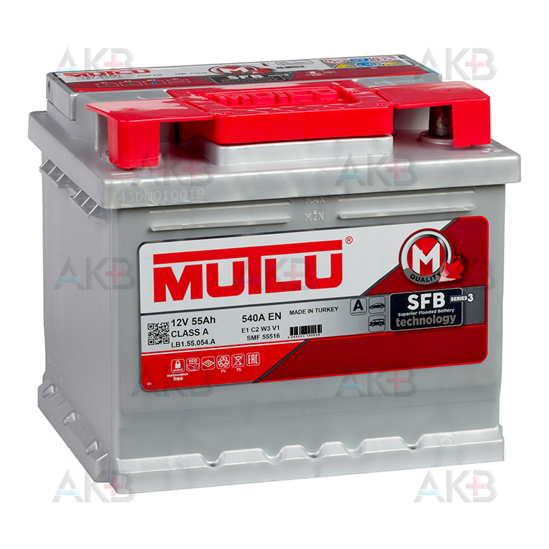 Аккумулятор Mutlu SFB 3 55516 55 Ач 540A обр. пол. (207x175x175) LB1.55 ...